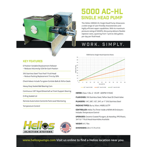 Helios 5000AC-HL Single Head Spec Sheet - Helios Injection Systems